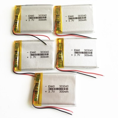 5 pcs 3.7V 300mAh battery 303040 Lithium Polymer LiPo Rechar