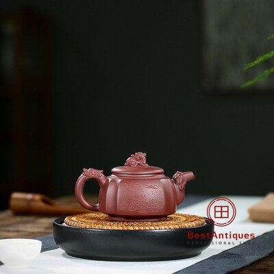 Yixing Zisha Teapot Purple Clay Teapots Handmade Sifang Long