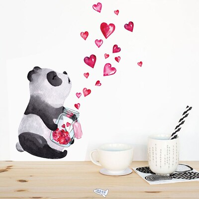 Hand drawn panda Wall Sticker Chinese style art mural Living