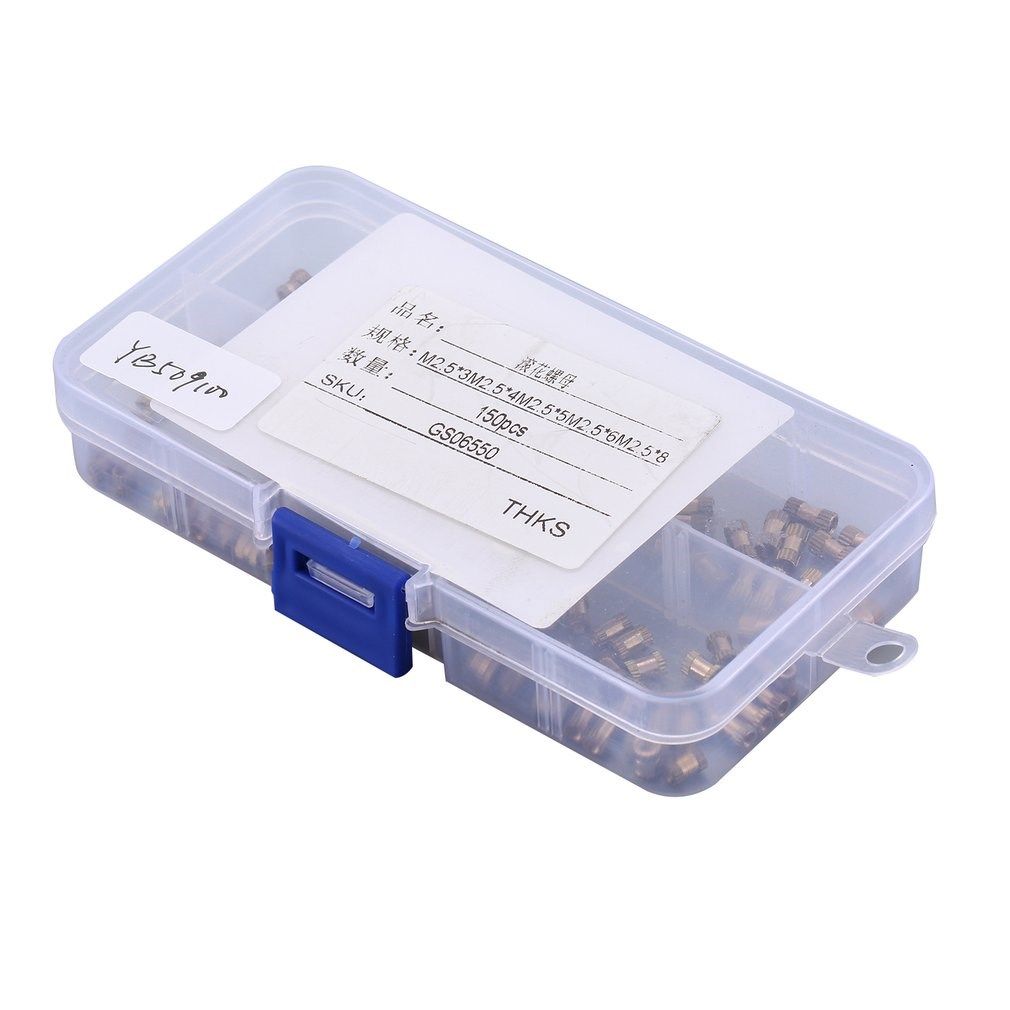 150PCS M2.5x3 M2.5x4 M2.5x5 M2.5x6 M2.5x8 Brass Insert Nut I_虎窝淘