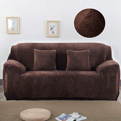 thick plush fabirc sofa cover set 1/2/3/4 seater elastic
