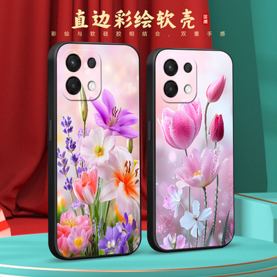 luckrider适用于oppok12s手机壳0qop热卖款pld110氛围感K12S保护套PLD110防摔k12s外壳op0p花海k12s软硅胶女