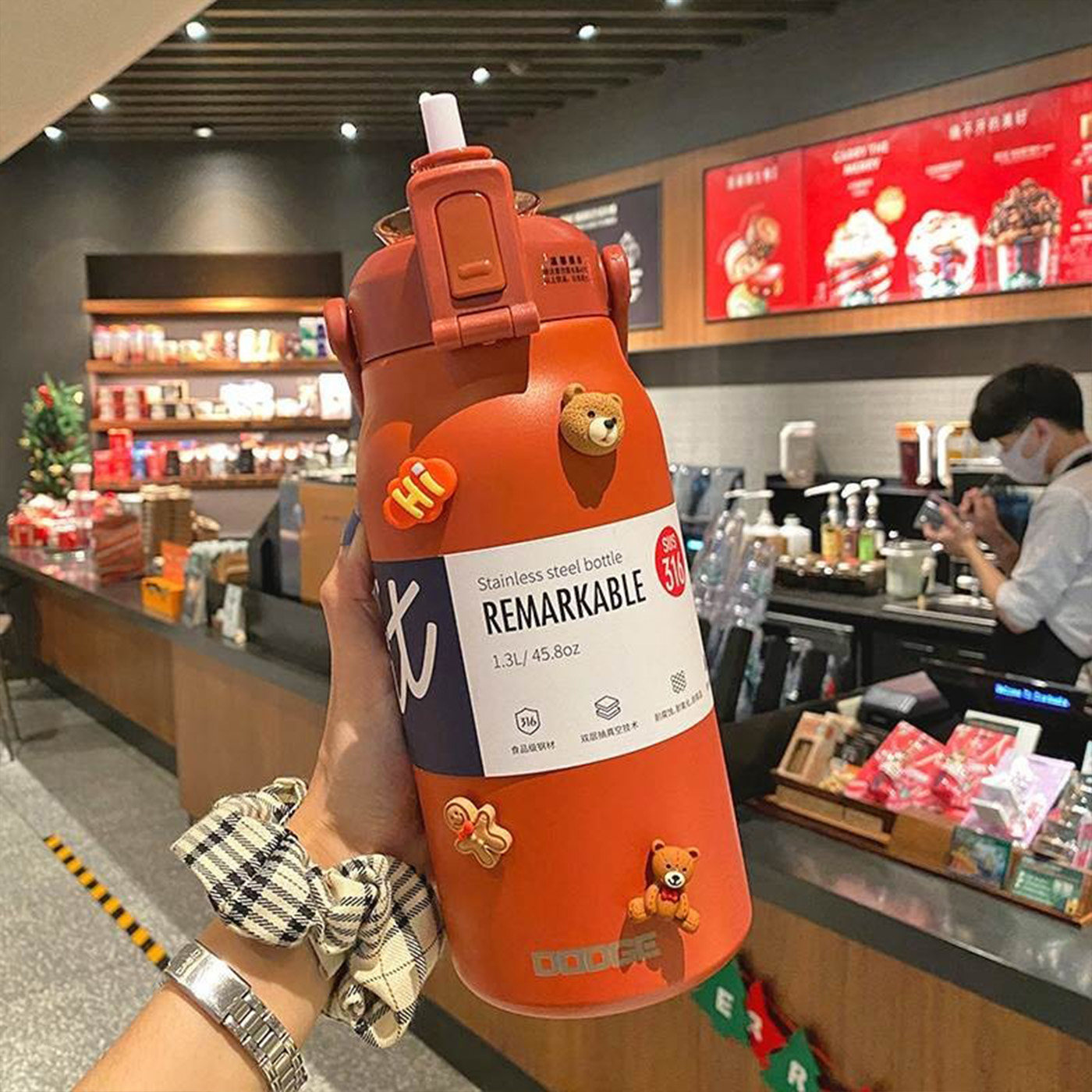 法国FAD KARAN吨吨桶大肚保温杯子墩墩桶水杯直饮防漏水运动水壶
