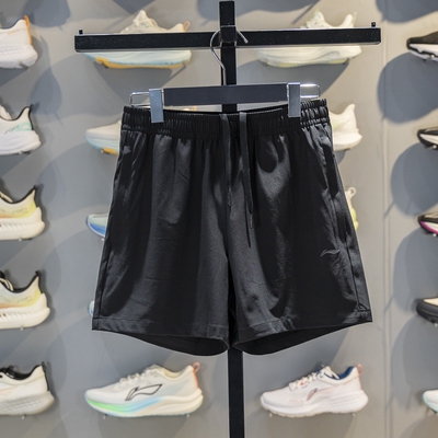 李宁男子速干透气运动短裤