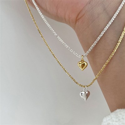 Love Necklace Minimalist Shiny Heartshaped Accessory Light L