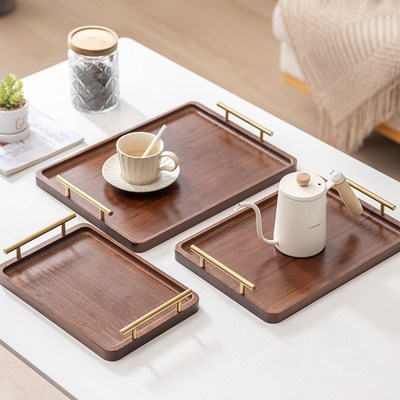 Tea Tray Wooden New Chinese Style 98N Right Angle Wooden Tra