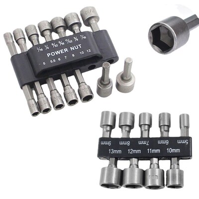 14Piece NonMagnetic Socket Set Electric Hex Screwdriver Bits