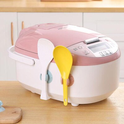 Kitchen Nontrace Suction Cup Type Rice Cooker Spoon Holder M