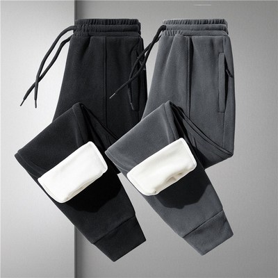 Warm Doublesided Velvet Sweatpants for Men Silver Fox Velvet