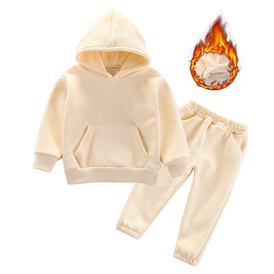 Childrens Fashion Hooded Sweatshirt Pants 2Piece Set Kids Tr