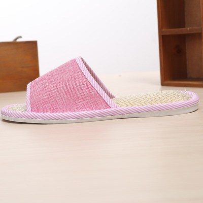 Linen Cotton Slippers for Couples Indoor Home Use AntiSlip F