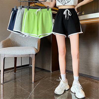 批发侧边条纹2026夏季女装新款宽松休闲显瘦阔腿短款短裤子女