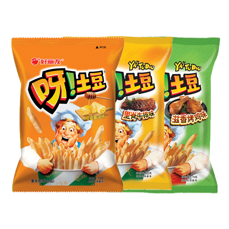 好丽友呀土豆70g蜜蜂黄油味薯片薯条网红膨化休闲