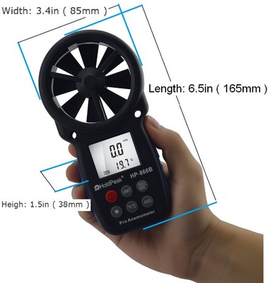 HP-866B Digital Anemometer Wind Speed Meter Measures Wind Sp