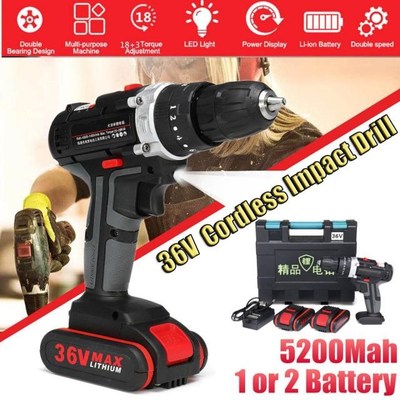 Drillpro 36VF Electric Drill Impact Drill Cordless Screwdriv
