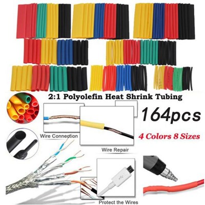 164PCS polychromatic environmental insulated thermal shrinka