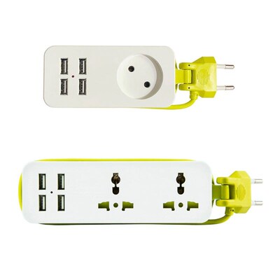 4 USB Socket Power Strip Electric Surge Protector Extension