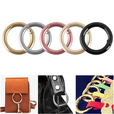 5Pcs Round Carabiner Spring Snap Clips Hook Keychain Keyrin
