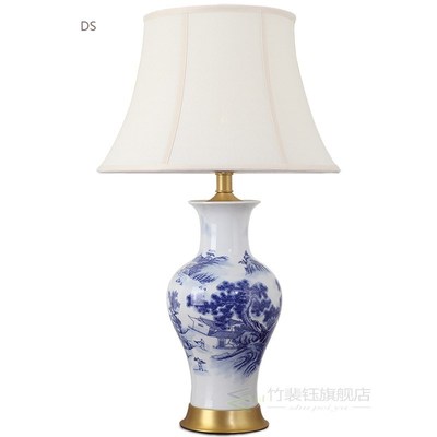 Neoclassical Simple Blue And White Mountains-and-waters Porc