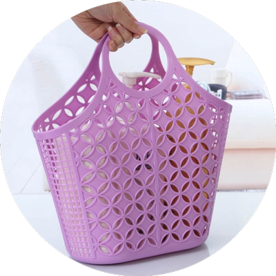 环保柔软手提菜篮子缕空购物蓝子便携式大号超市手提水果篮子
