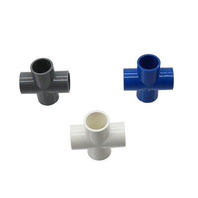 32mm Inner Diameter Cross PVC Connector Water Tank Irrigatio