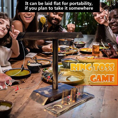 Drinking Game Toy Wooden Ring Game Toss Hook Board Toss Inte