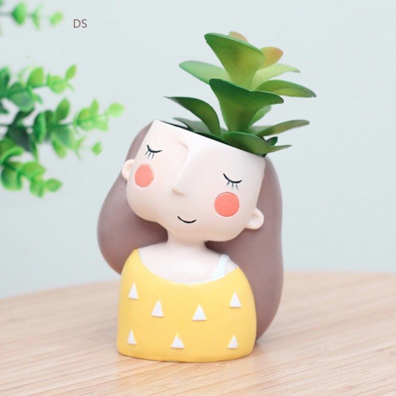1 Pcs Wholesale Flowerpot Plant Pot Cute Girl Flower Plante_虎窝淘