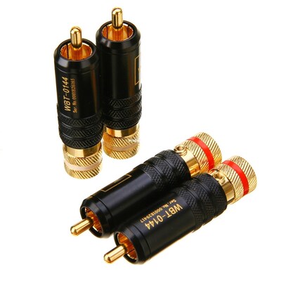 4pcs/Lot New Gold Color Copper RCA Plug Mayitr Durable RCA C