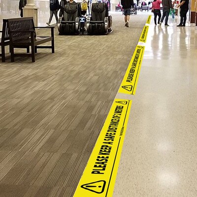 1Roll Social Distancing Stickers Tape Please Keep A Safe Dis