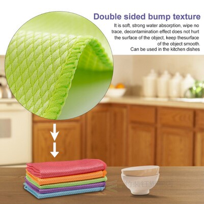 5/10pcs Glass Cleaning Cloth Dishcloth Lint Free For Windows