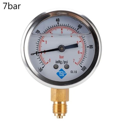 1/4 BSP Bottom Compound Pressure Vacuum Gauge Glycerine Fill