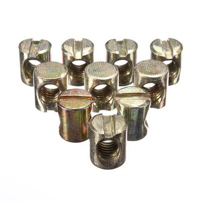 CNIM Hot 10pcs M6 Barrel Bolts Cross Dowel Slotted  Nut for