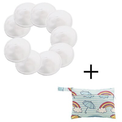 [simfamily] 10PCS Reusable Bamboo Breast Pad Nursing Pads  M