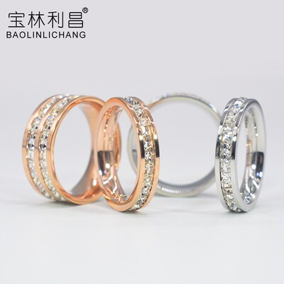Cool wind full diamond index finger ring female rose gold ti