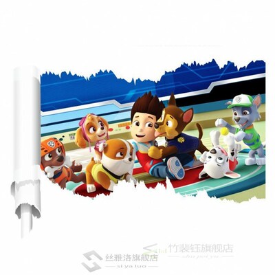 Hot Cartoon 3D Paw Patrol Wall ers  Kids Rooms Boys Girls Ch