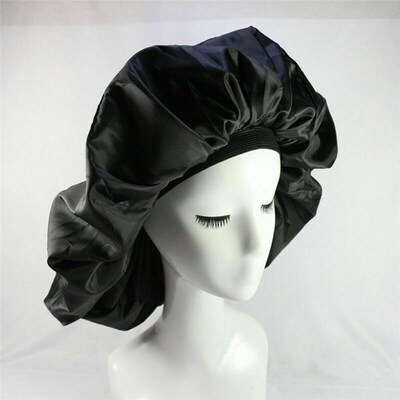 极速Black Wide Band Bonnet Hair Cap Night JumboR Sleep Cap W