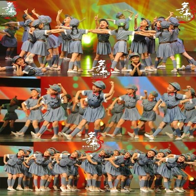速发儿童小红蹈星星在演烁舞军闪出服闪闪红星幼儿八路军合唱表演