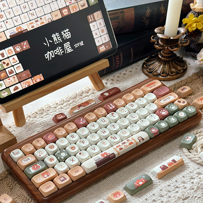 龙乘 小熊猫咖啡屋MOA高度适配机械键盘 狼蛛 迈从K99 98 104 108