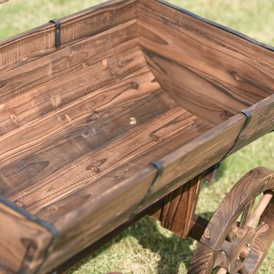 极速Ouatdoor antiseptic wood four-wheel wooden float plantin