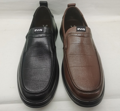 意尔康男鞋真皮休闲皮鞋男套脚软底中老年男士爸爸鞋5111AR55612A