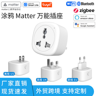 涂鸦matter插座美规英规欧规万能插开关语音控制智能插座