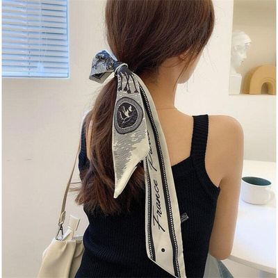 极速Korean style all-qmatch tie-up hair silk scarf hair band
