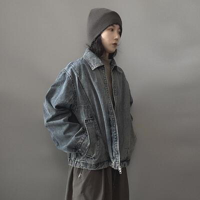 复古做旧美式飞行员牛仔夹克外套