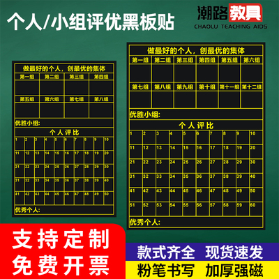 潮路优胜个人小组学号黑板贴