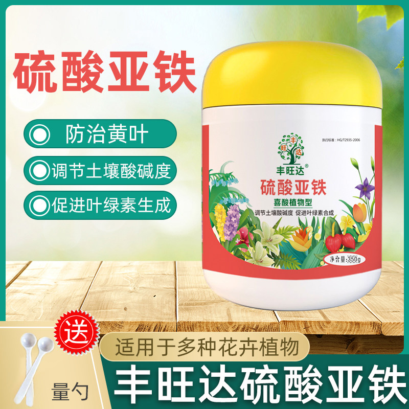 硫酸亚铁花肥料土壤改良喜酸植物水溶肥防黄叶家用盆栽养花通专用
