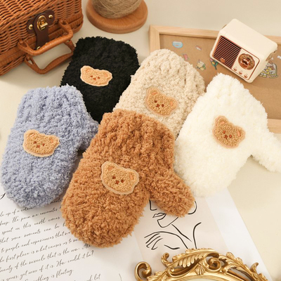 珊瑚绒自编织diy手套材料包