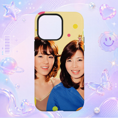 复古日本偶像增田惠子Keiko Masuda双人微笑合影适用于苹果三星华为小米手机壳防摔保护套镜头全包