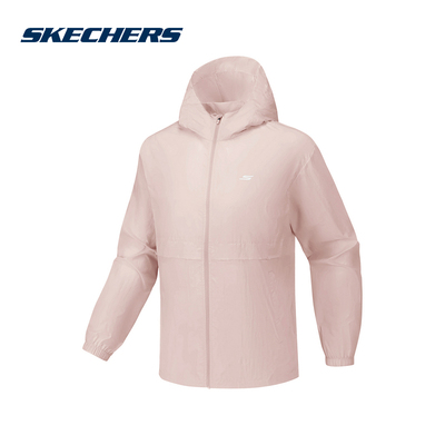 Skechers斯凯奇26夏季新款女士运动休闲夹克连帽梭织外套P226W197