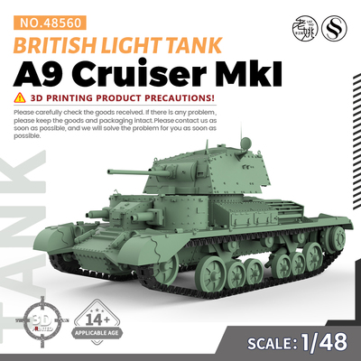 SSMODEL SS48560 1/48 军事模型 英国 A9 巡洋坦克 MKI 轻型坦克