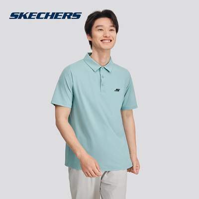 SKECHERS(斯凯奇)新品2025夏男短袖衫 P225M144-02D9